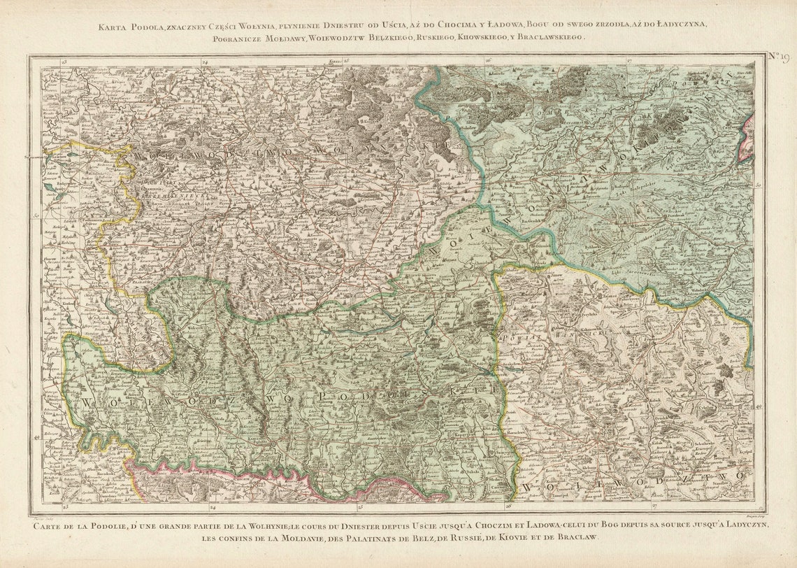 Map of Podolia, a Large Part of Volhynia, Map of Poland, Poland Map ...