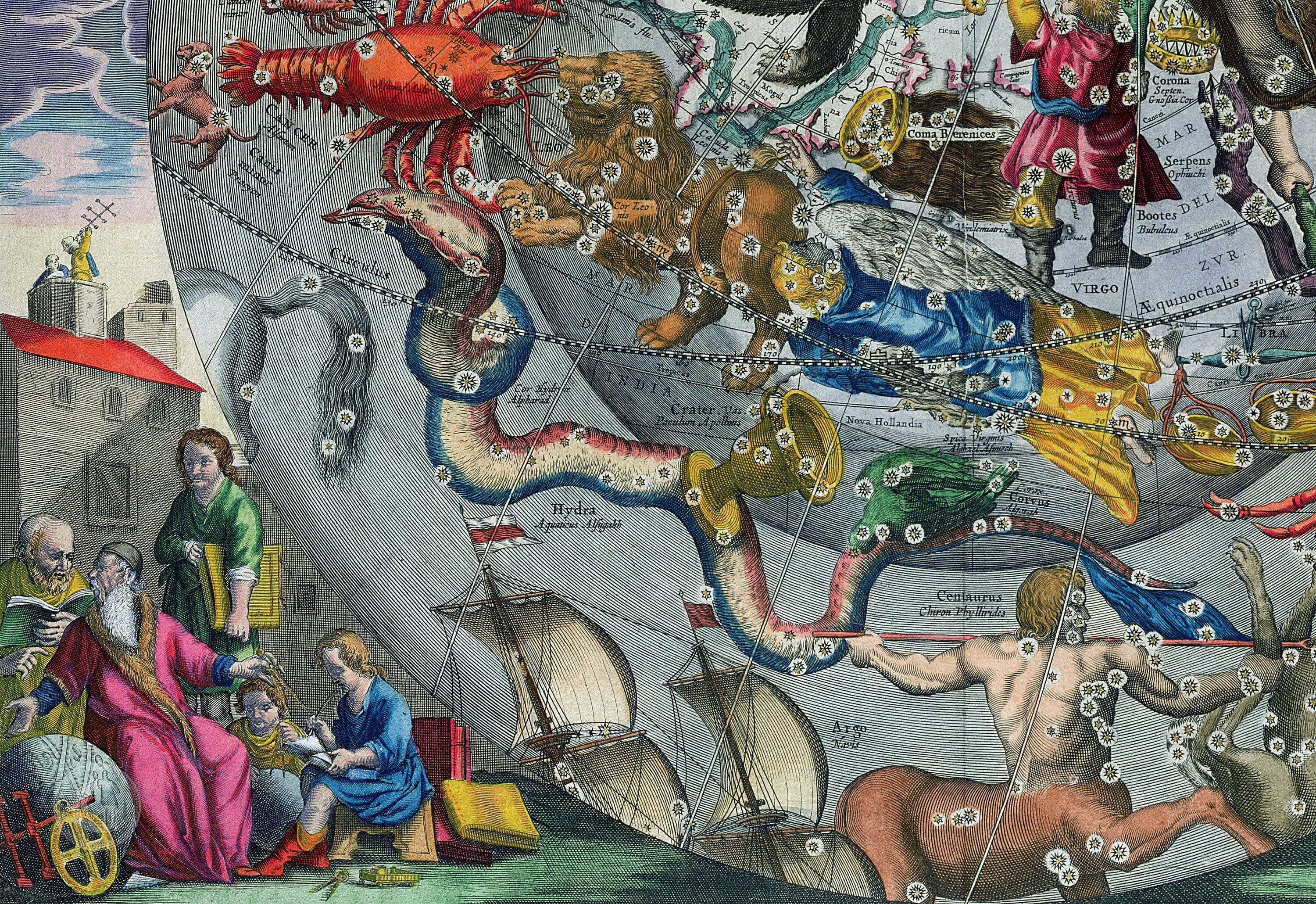 Andreas Zellarius, Map of the Constellations of the Northern Hemisphere ...