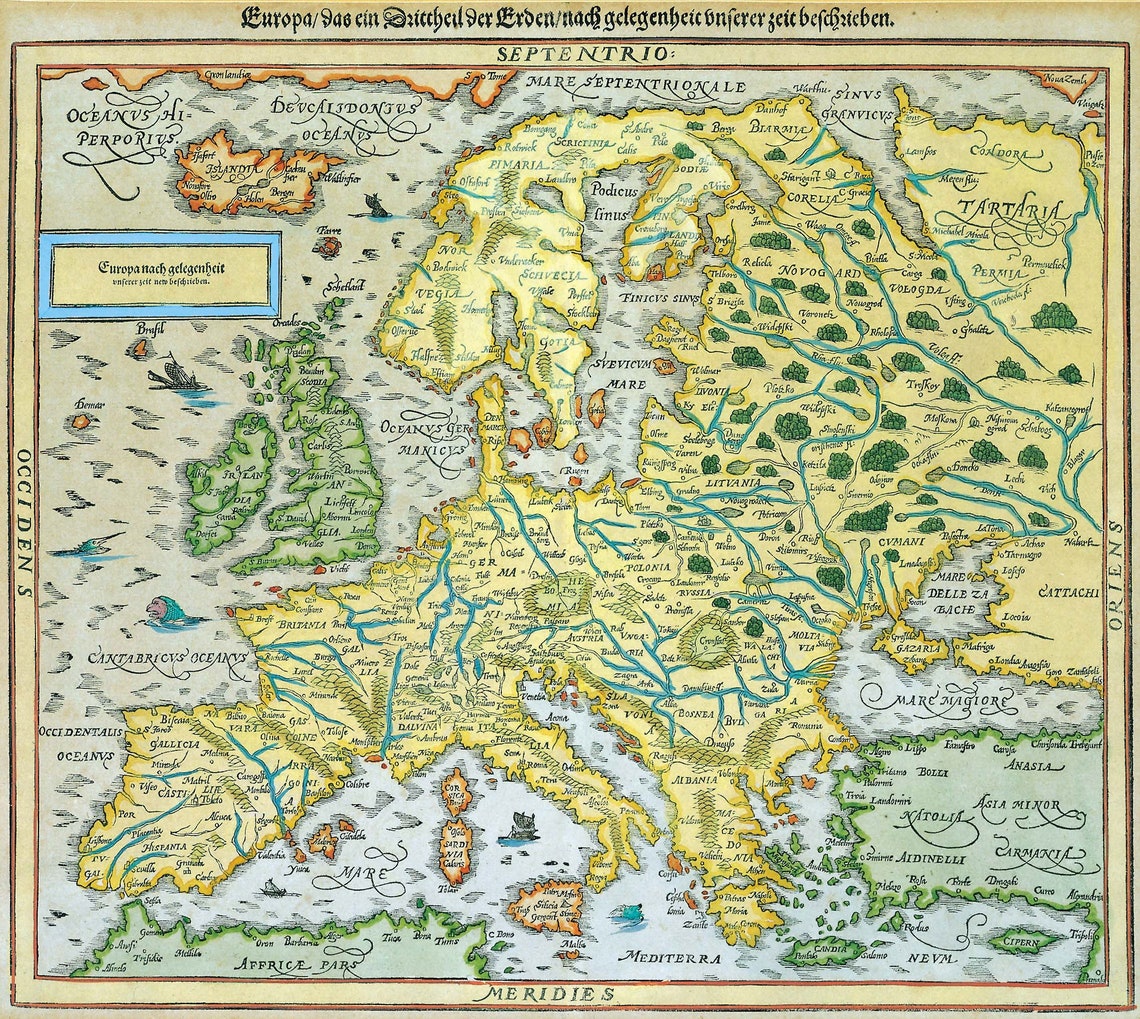 Old Map of Europe, Old Europe Map, Map of Europe, Printable Download ...
