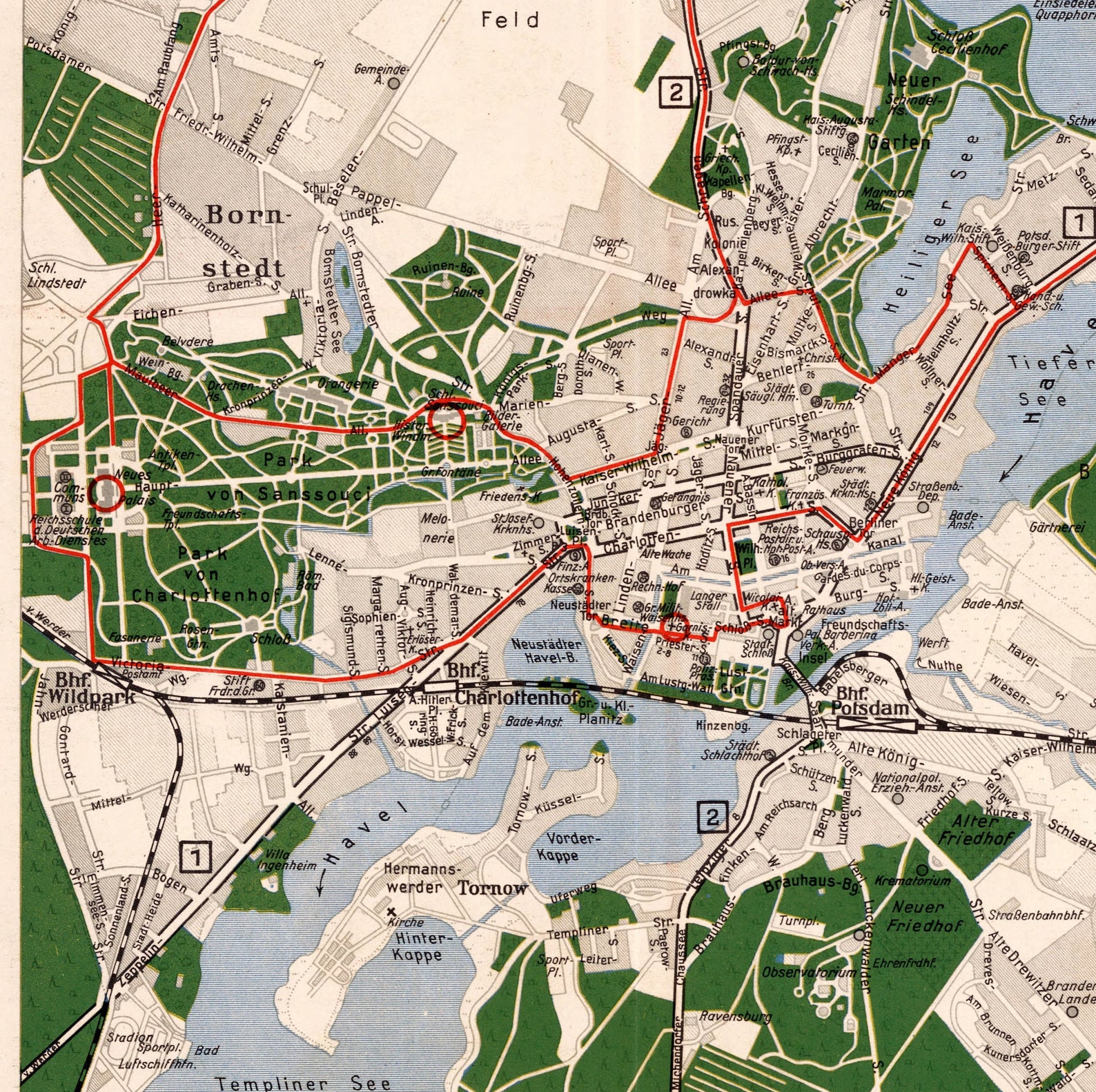 Potsdam Karte, Potsdam Stadtplan, Potsdam Stadtkarte, Potsdam Map, Map ...