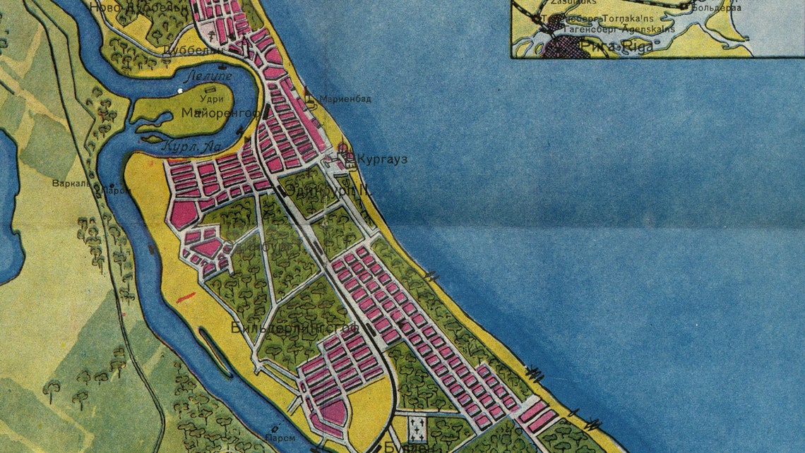 Riga Map, Retro Riga Plan, Old Map of Riga, Vintage Latvia Map, Latvia ...