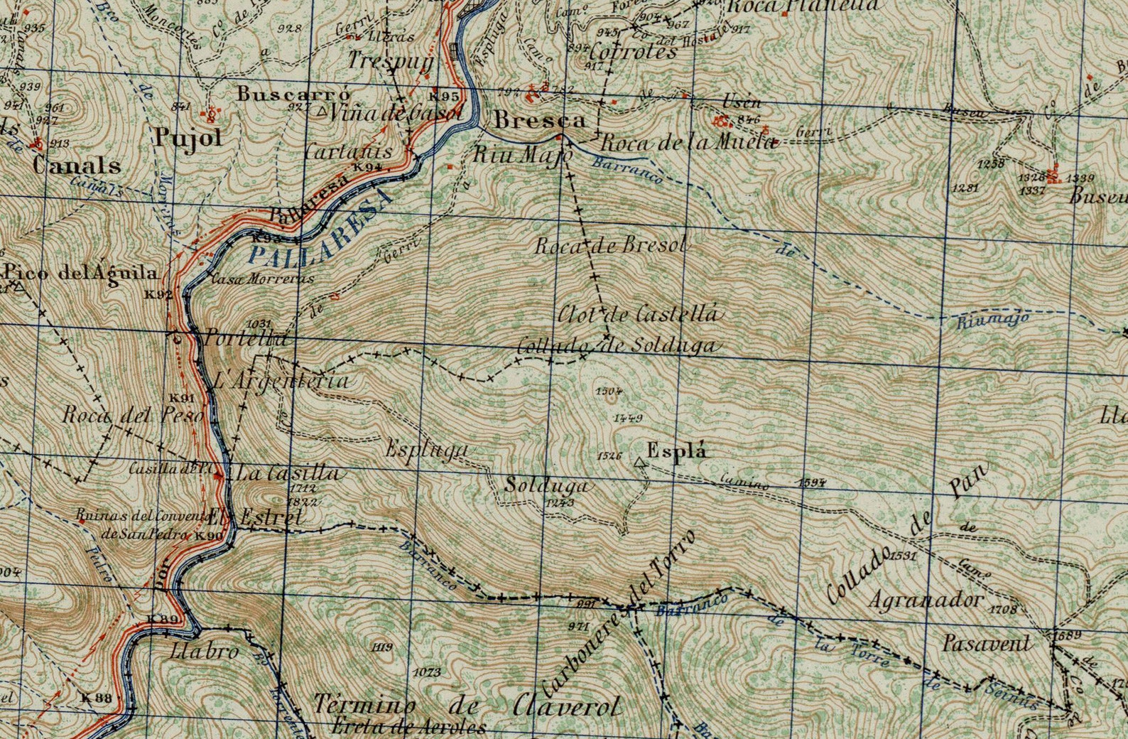 Tremp Map, Map of Tremp, Tremp Print, Tremp City, Old Tremp Map, Spain ...