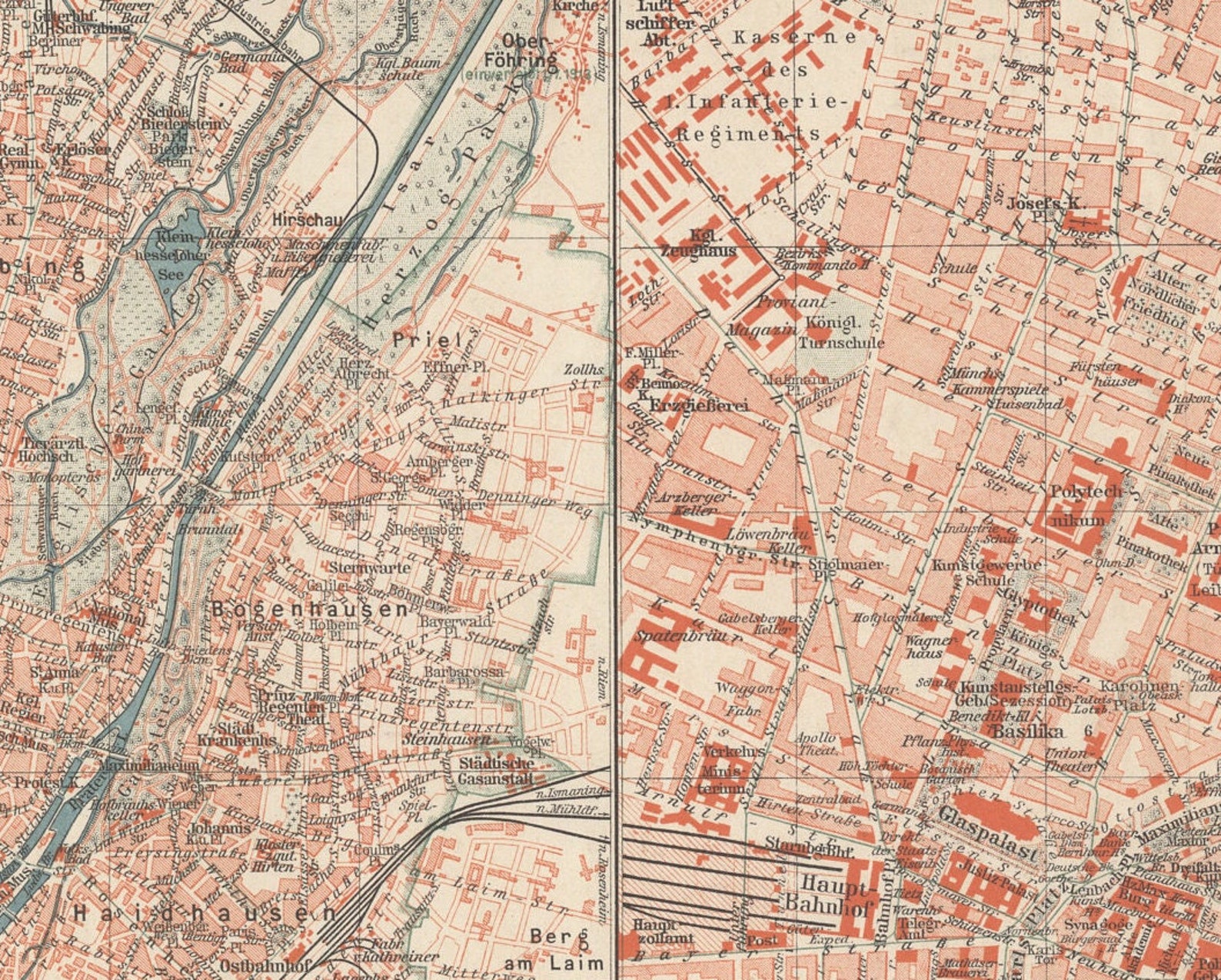 Plan Von Munich, Munich Stadtplan, Munich Map, Map of Munich, Munchen ...