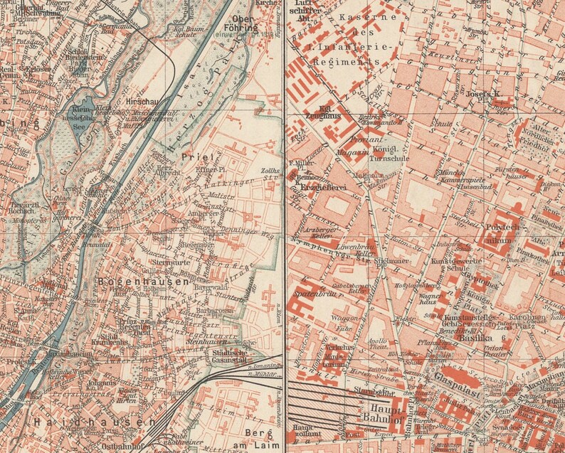 Plan Von Munich, Munich Stadtplan, Munich Map, Map of Munich, Munchen ...