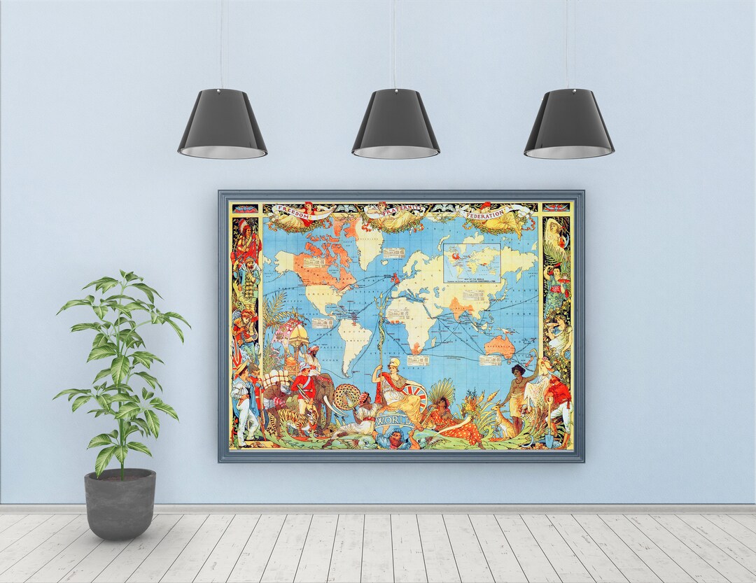 Old World Map, Digital Map Print, Vintage Map, Vintage Map Print ...