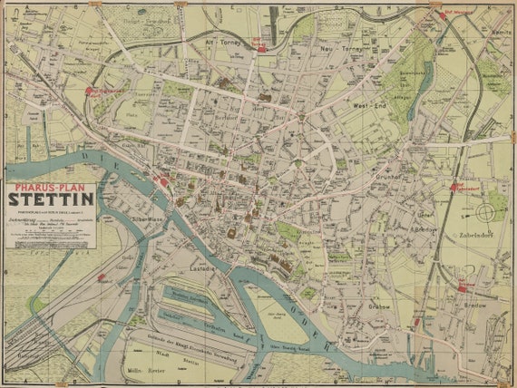 Szczecin Map Szczecin City Print Szczecin Art Europe Map | Etsy