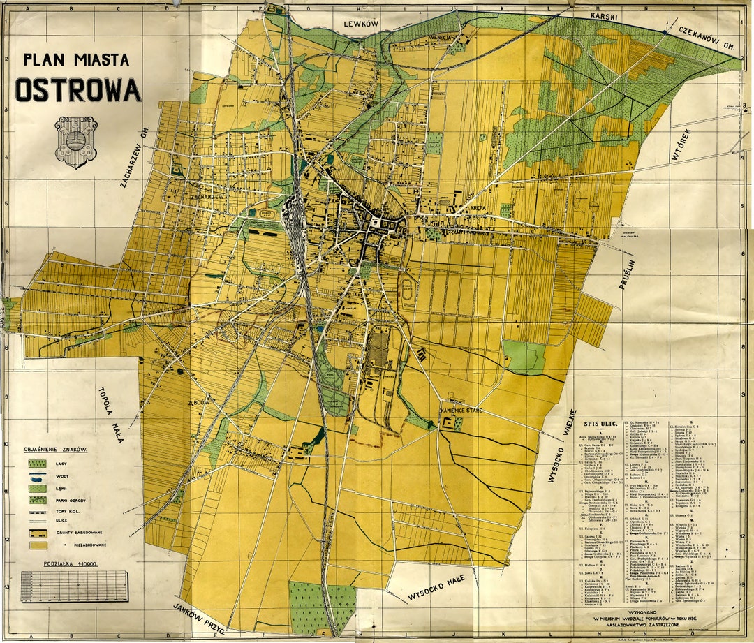 Mapa de Ostrów, Plano de Ostrow, Mapa de Ostrow, Cidade de Ostrow, Mapa ...