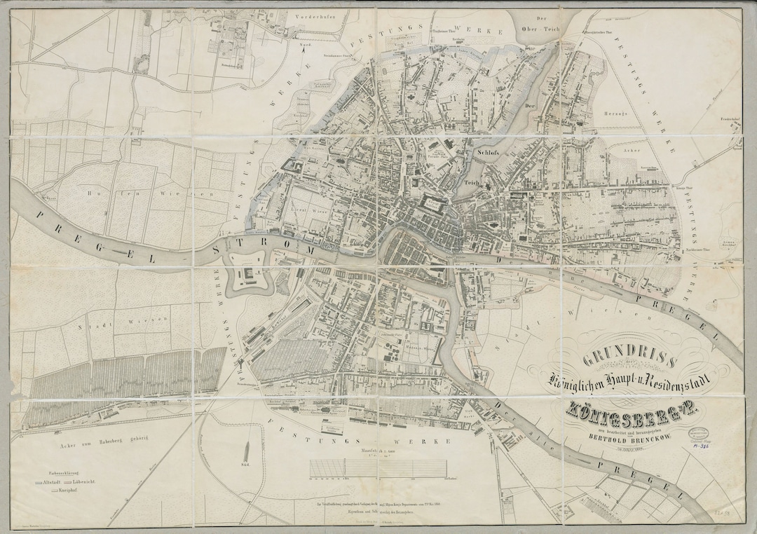 Königsberg Map, Map of Königsberg, Königsberg Plan, Kaliningrad Map ...