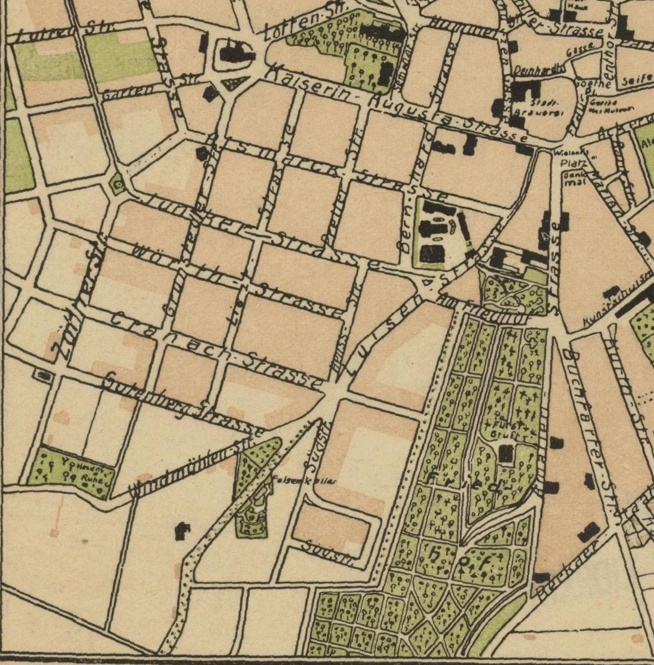 Weimar Stadtplan, Weimar Map, Map of Weimar, Old Weimar Map, Weimar ...