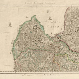 Old Latvia Map, Courland Map, Kurlandia Map, Inflanty Map, Polish ...