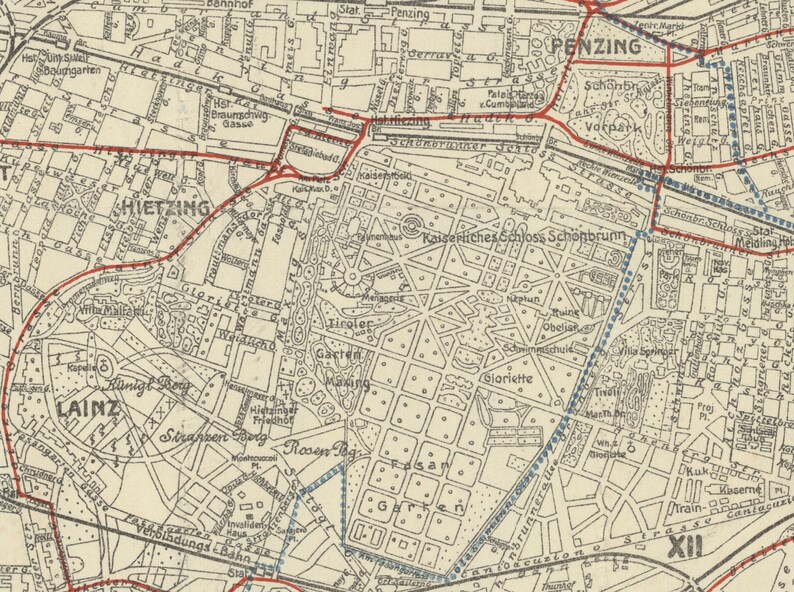Vienna Map, Vienna Print, Map of Vienna, Wien Map, Map of Wien, Wien ...