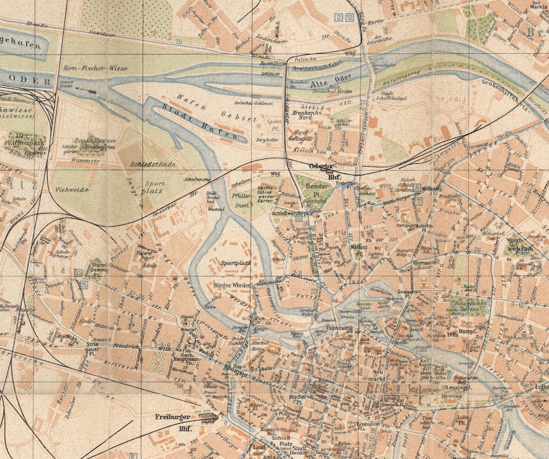 Old Map of Wroclaw, Wroclaw Poland Art, Wroclaw Poland, Wroclaw Poster ...