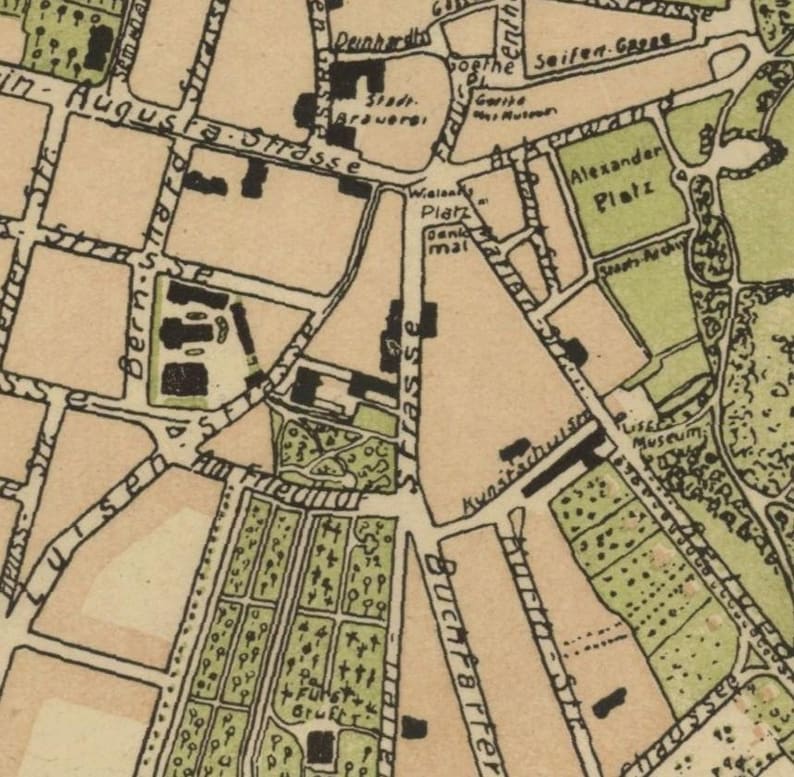 Weimar Stadtplan, Weimar Map, Map of Weimar, Old Weimar Map, Weimar ...
