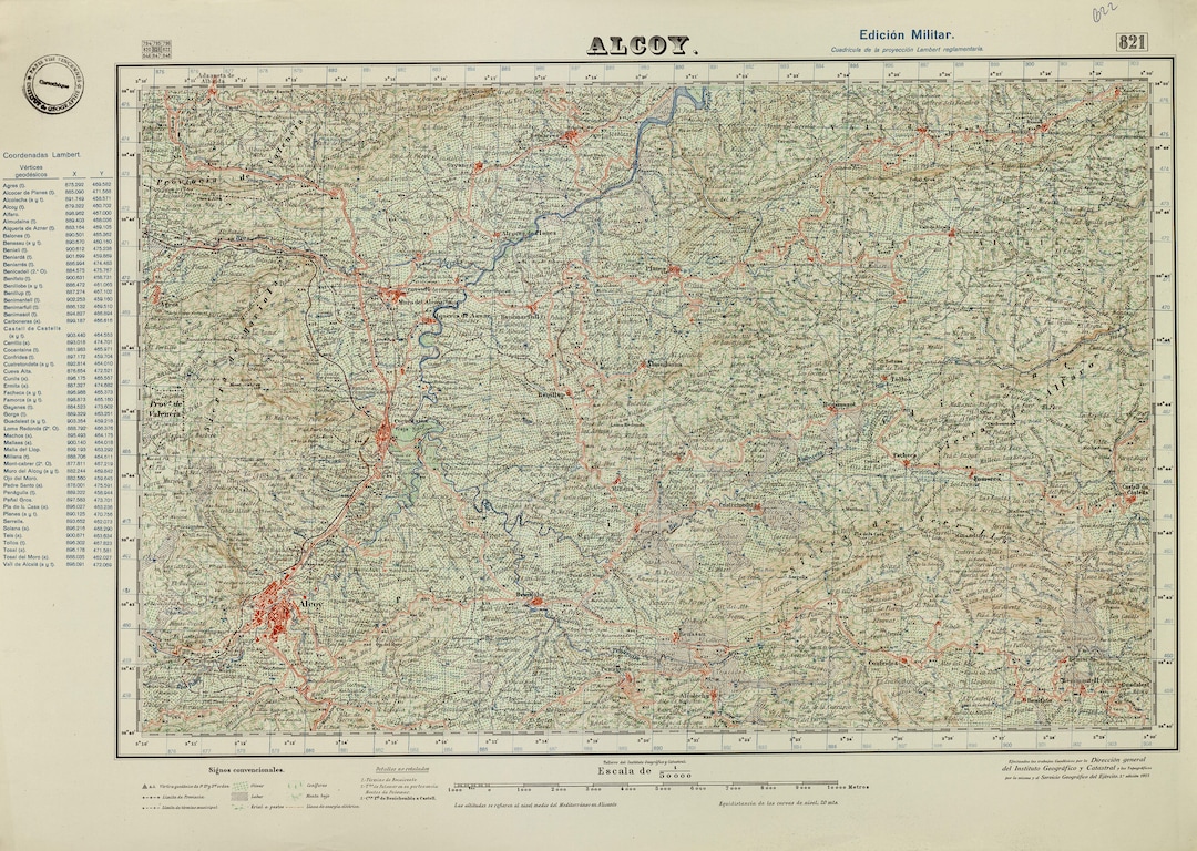 Alcoy Map, Map of Alcoy, Alcoy Plan, Spain Map, Map of Spain, Old Spain ...