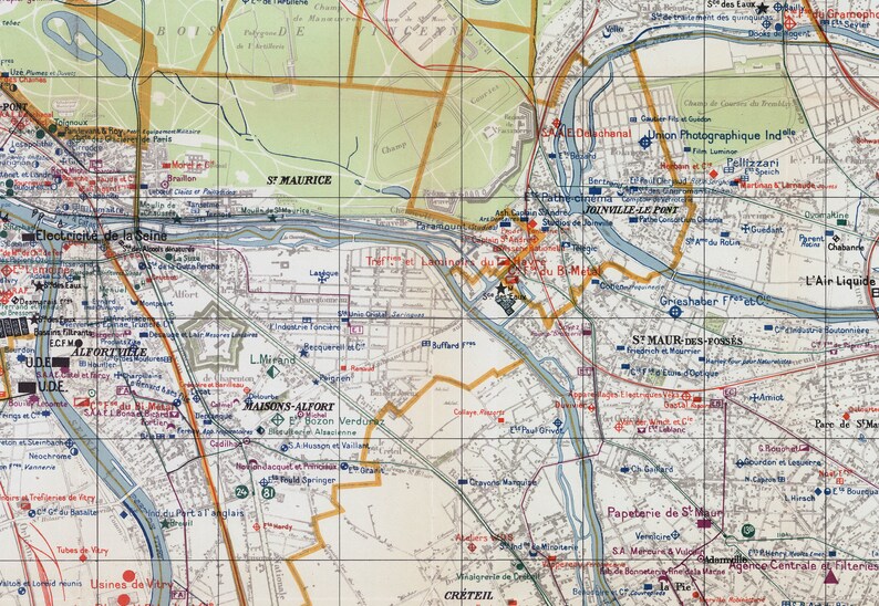 Paris Map, Map of Paris, Paris Decor, Paris Wall Art, Paris Print ...