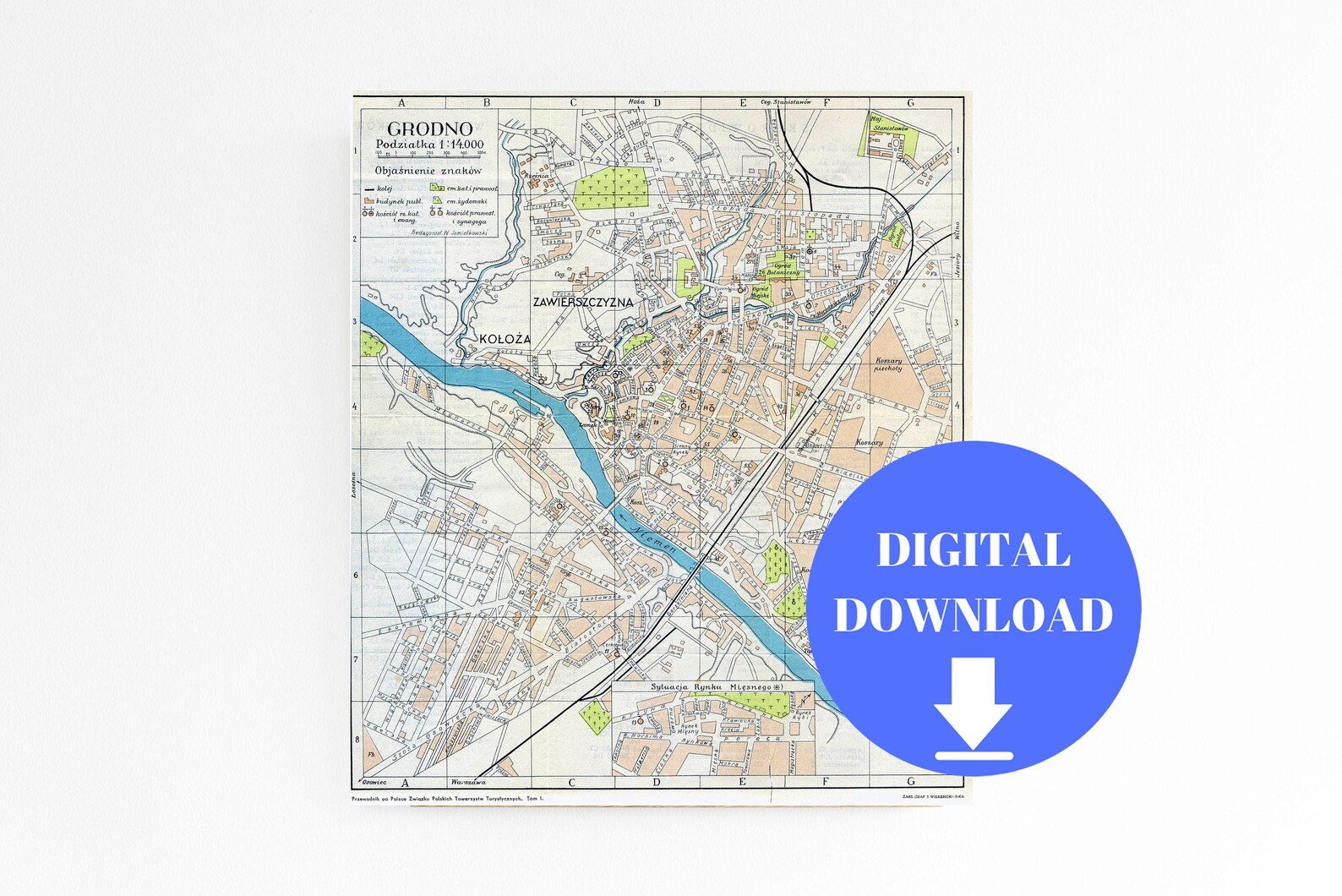 Grodno Map - Old Map of Grodno - Hrodna Map - Map of Poland - Poland ...