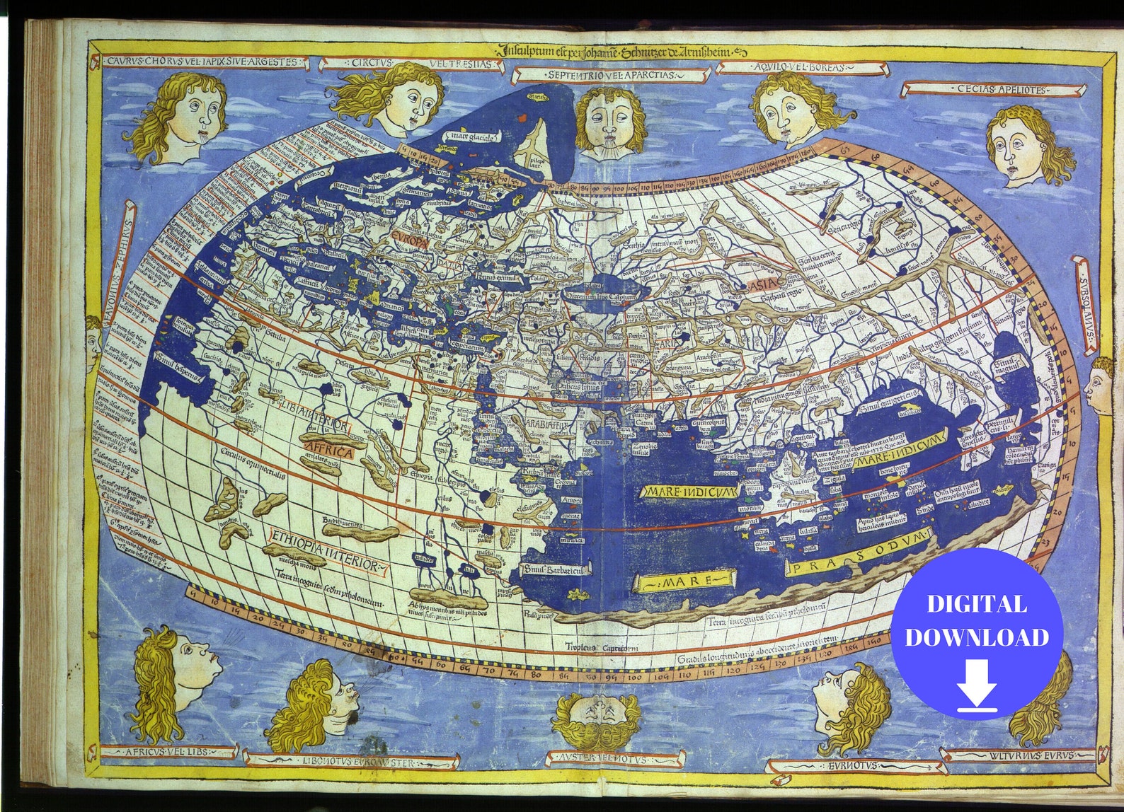 Old World Map, Digital Old World Map, Printable Download, Vintage World ...