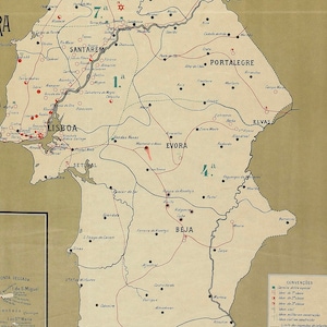Portugal Map, Map of Portugal, Old World Map, Digital Old World Map ...
