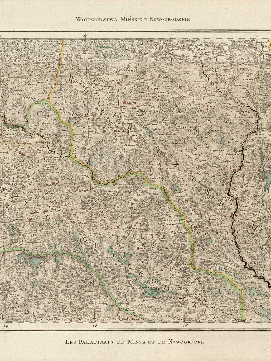 Old Map of Poland, Rizzi Zannoni, Carte De La Pologne, Minsk and ...