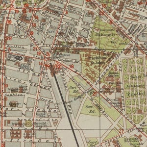 Historical Map of Leipzig by Gaebler 1940 Edition, Old Stadtplan, Lipsk ...