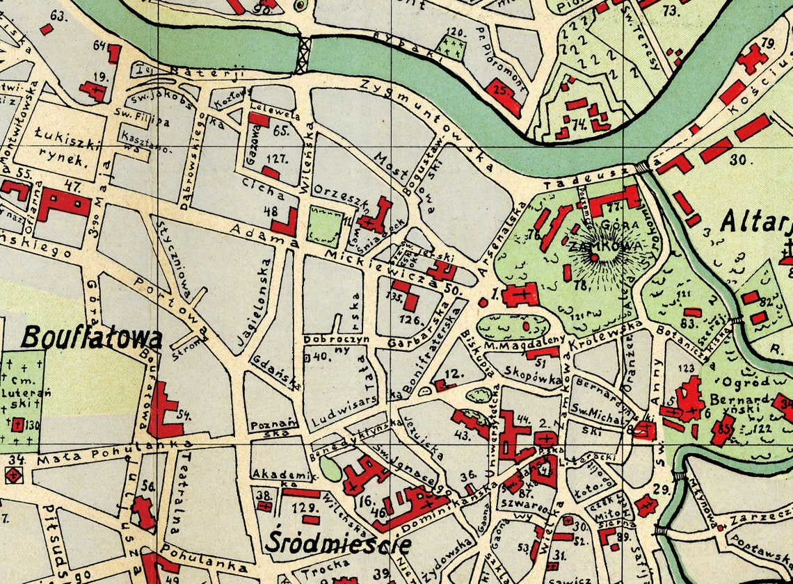 Wilno Map, Vilnius Map, Map of Wilno, Map of Vilnius, Old Vilnius Map ...