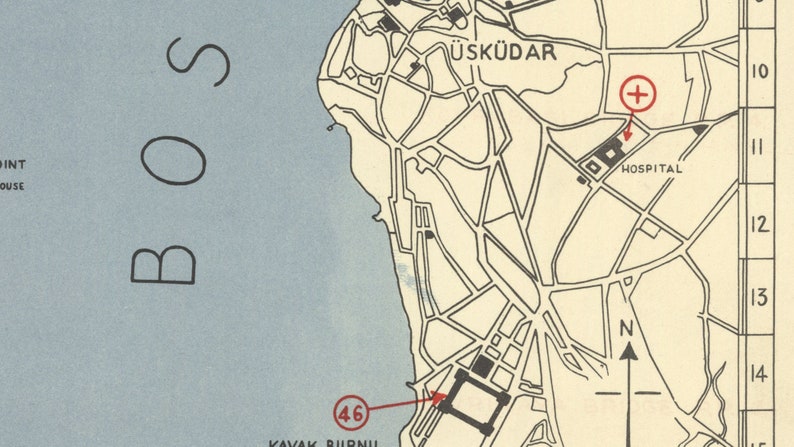 Istanbul Map, Map of Istanbul, Old Istanbul, Retro Istanbul City ...