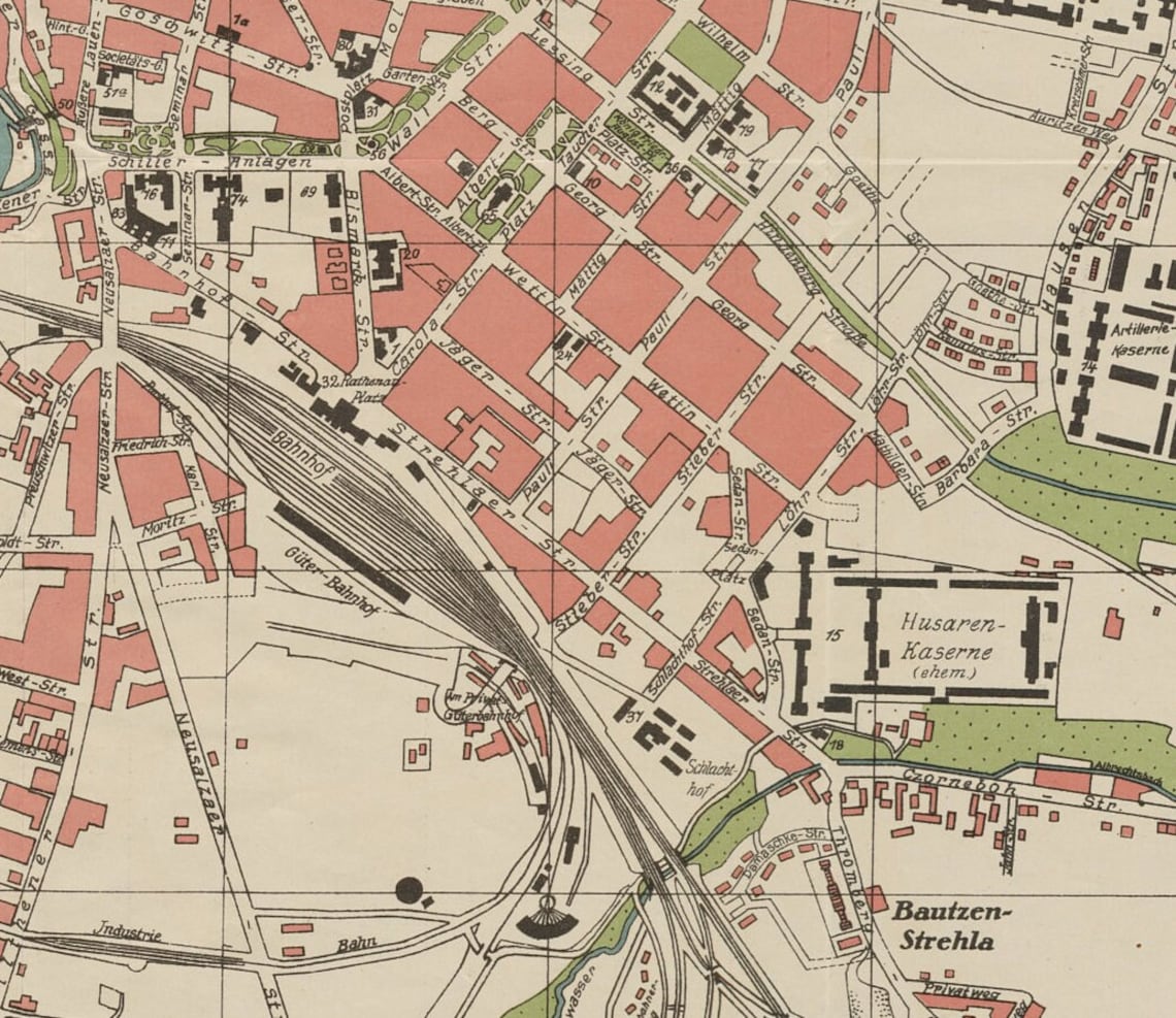 Bautzen Stadtplan, Bautzen Karte, Bautzen Map, Budissin Map, Budyšin ...