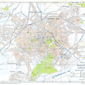Białystok Map, Map of Bialystok, Bialystok Print, Bialystok Poster ...