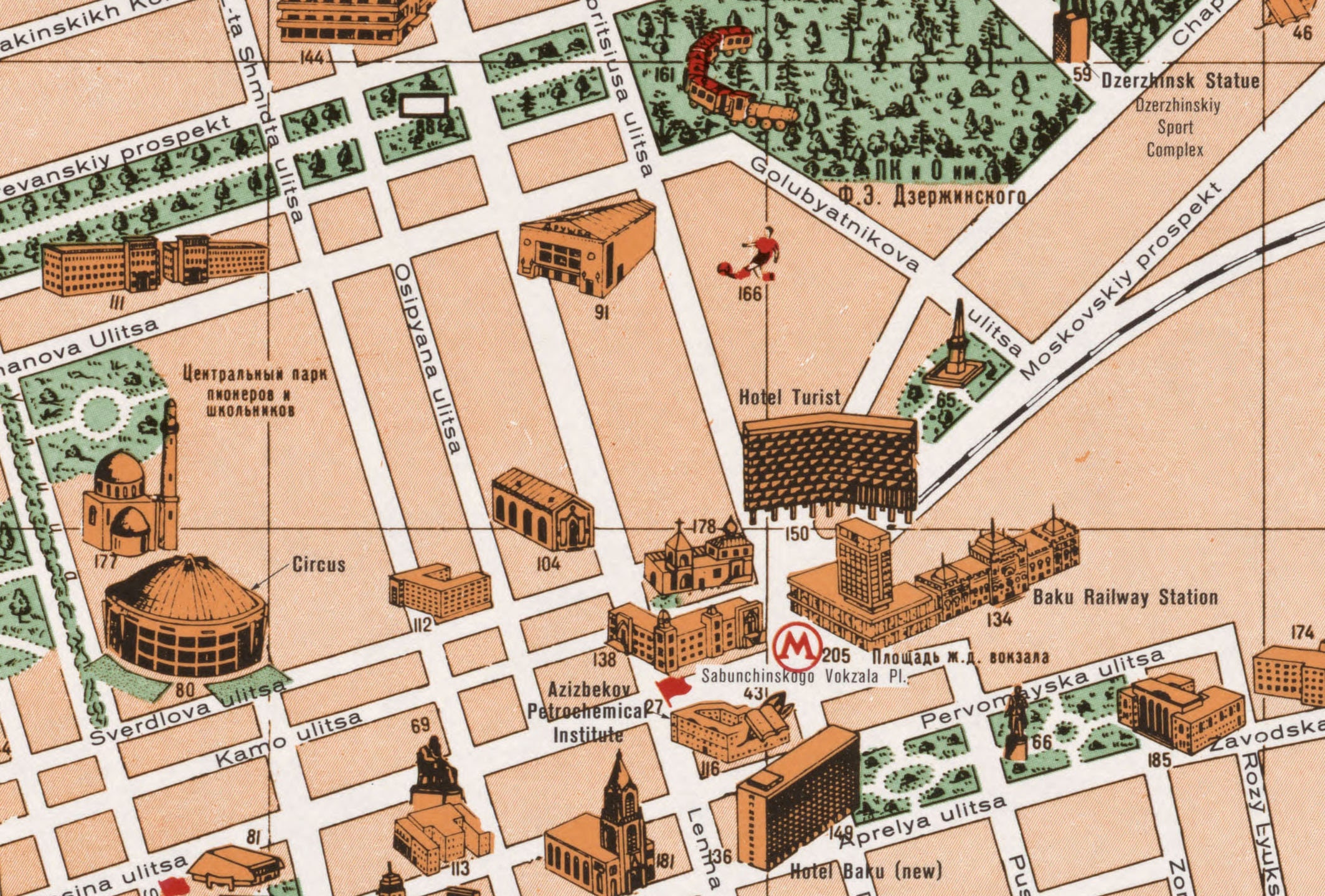 Baku Map, Map of Baku, Tourist Map of Baku, Baku Print, Baku Post, Baku ...