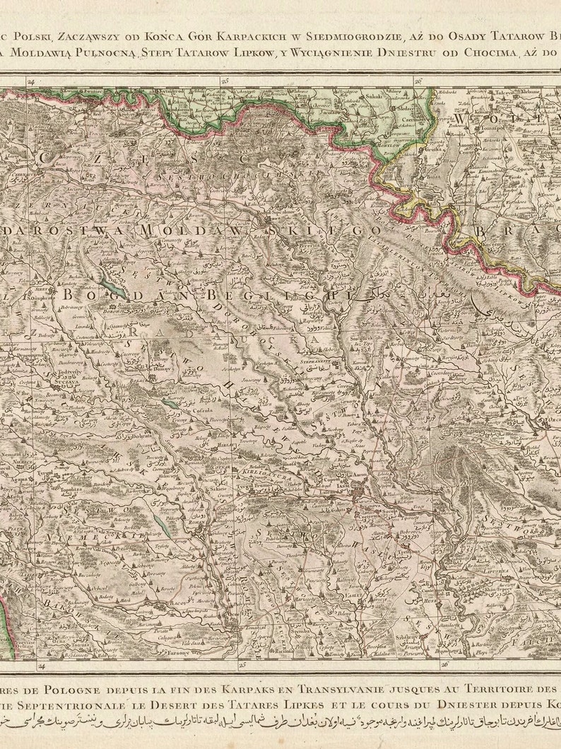 Map of the Borders of Poland, Carpathian Mountains in Transylvania ...