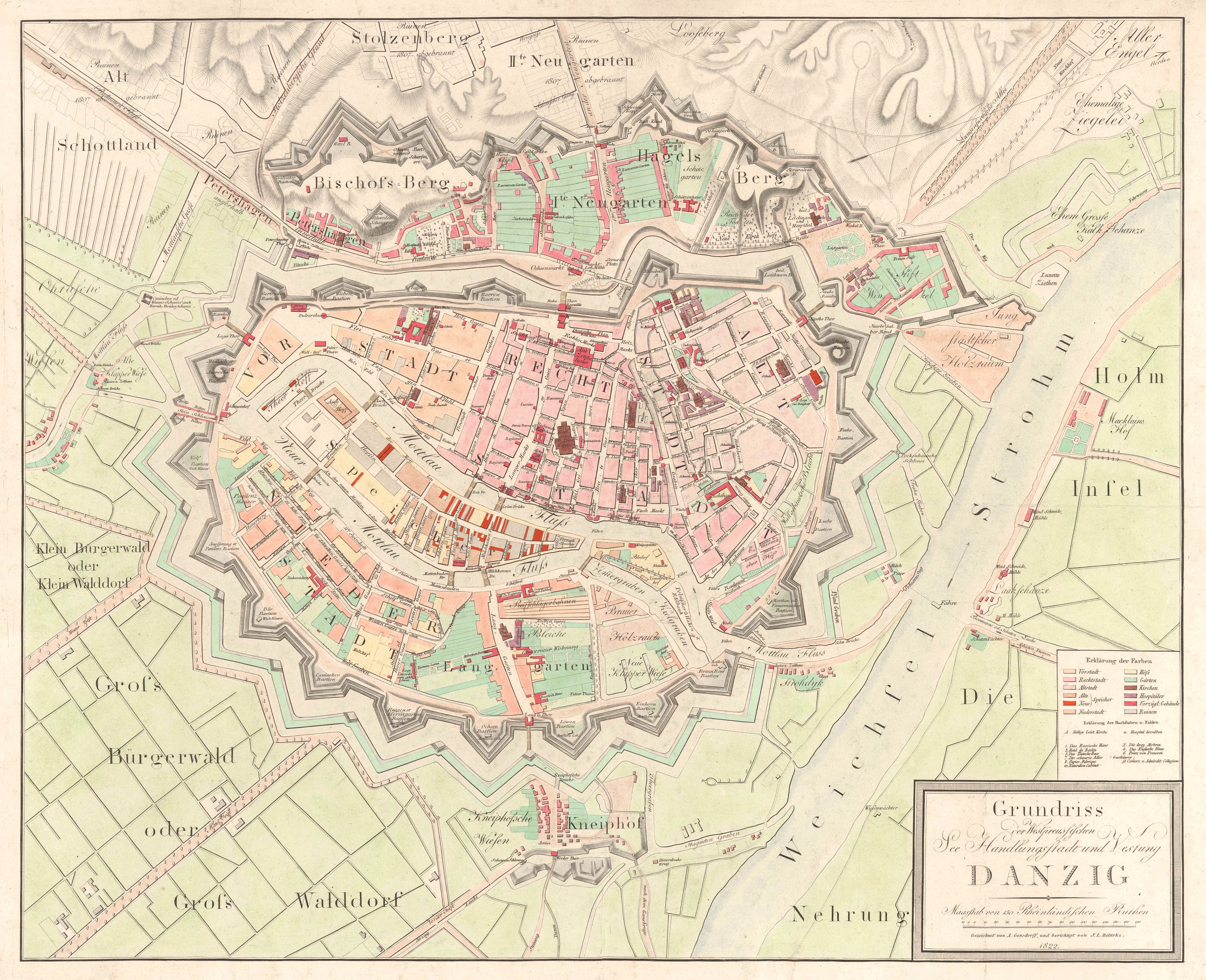 Gdansk Map - Gdansk City Print - Europe Map - Map of Poland - Map Art ...