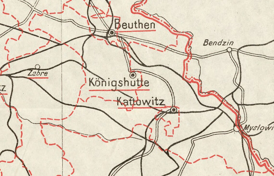 Silesia Map, Map of Silesia, Old Silesia Map, Retro Silesia Map, Map of ...