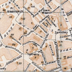 Warsaw Map, Map of Warsaw, Warsaw City, Old Warsaw Map, Retro Warsaw ...