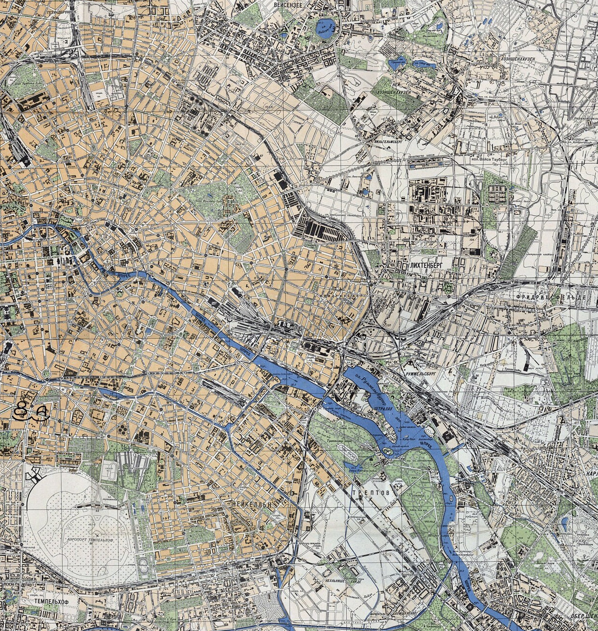 Soviet Berlin Map, War Berlin Map, Soviet Map of Berlin, Russian Map of ...