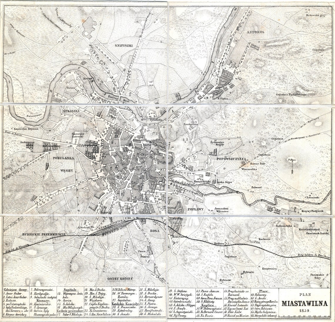Wilno Map, Vilnius Map, Map of Wilno, Map of Vilnius, Old Vilnius Map ...