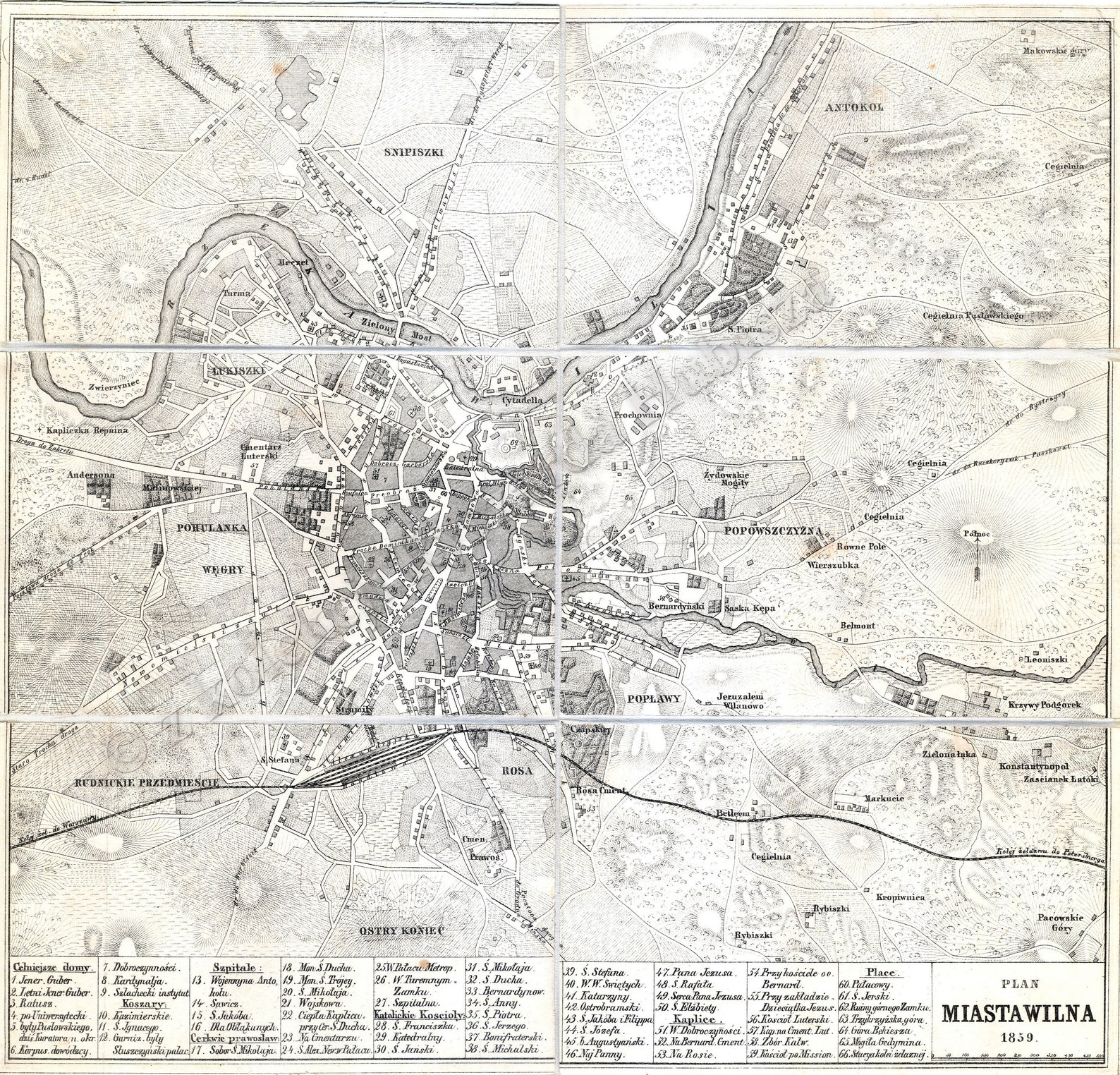 Wilno Map, Vilnius Map, Map of Wilno, Map of Vilnius, Old Vilnius Map ...