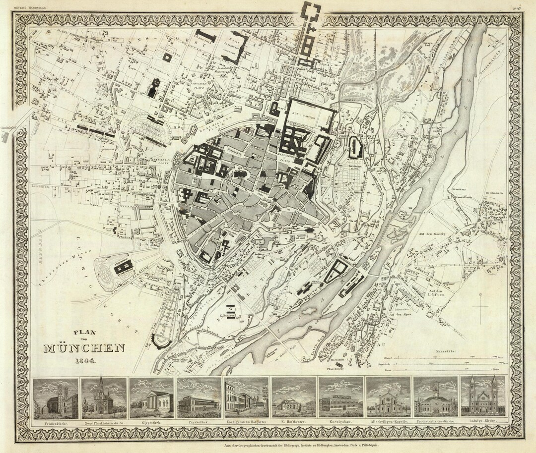 Plan Von Munich, Munich Stadtplan, Munich Map, Map of Munich, Munchen ...