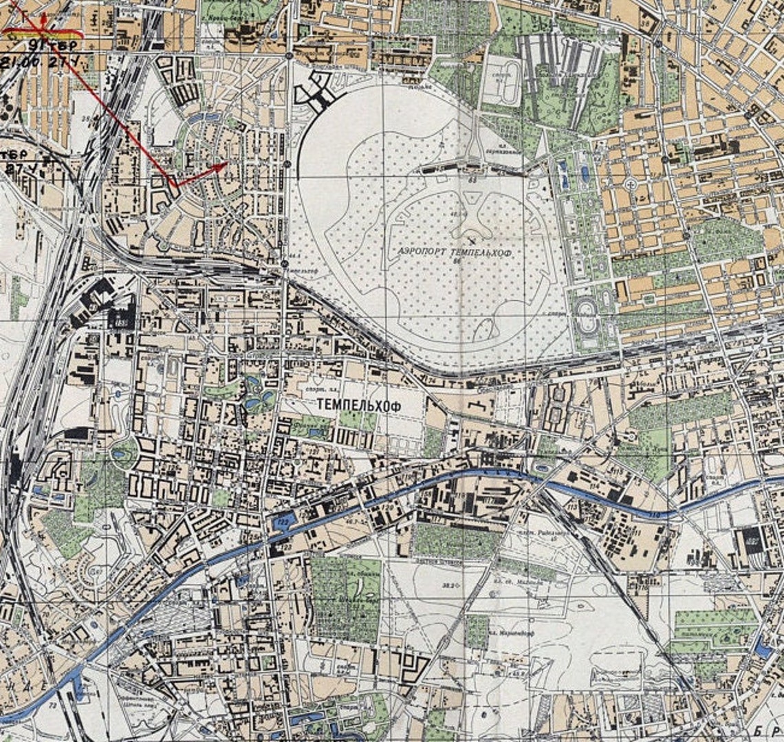 Soviet Berlin Map, War Berlin Map, Soviet Map of Berlin, Russian Map of ...