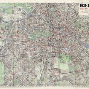 Berlin 1930 Map, Germany Map, Vintage Wall Art, Historical Print ...