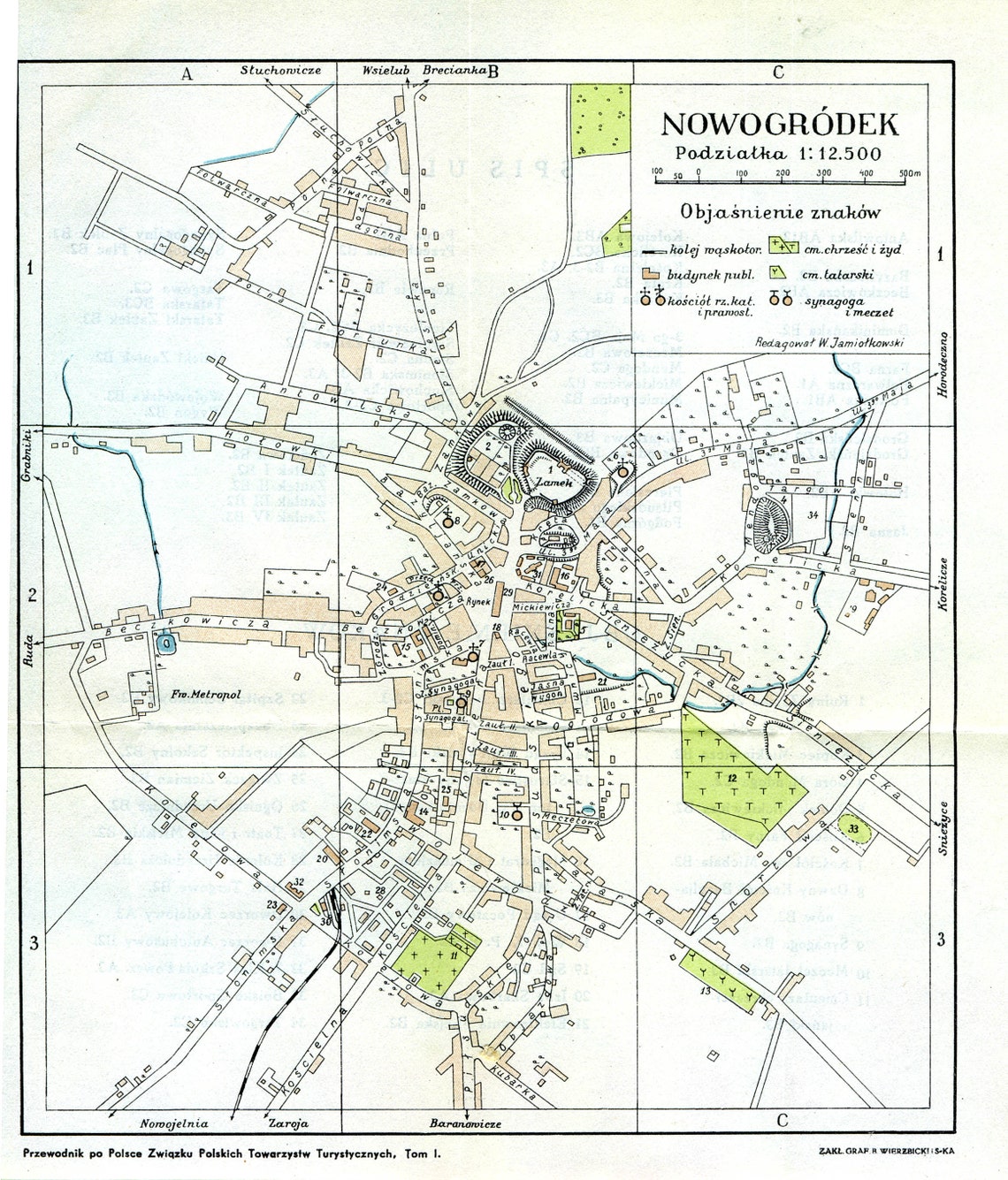 Nowogródek Map, Map of Nowogródek, Old Nowogrodek Map, Retro Nowogrodek ...