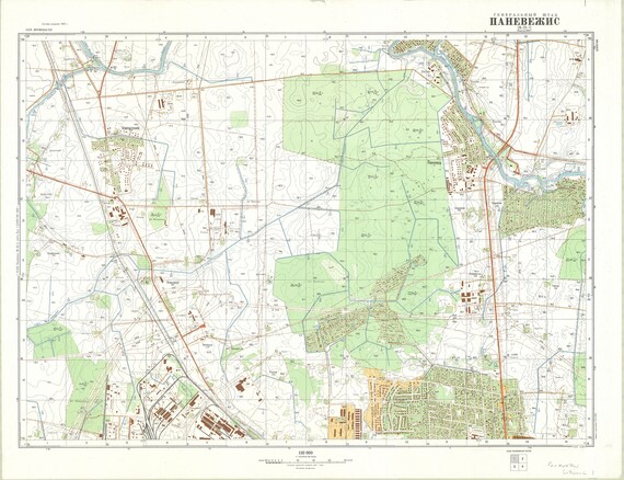 Panevėžys Map Panevėžys Print Panevėžys Poster Old | Etsy