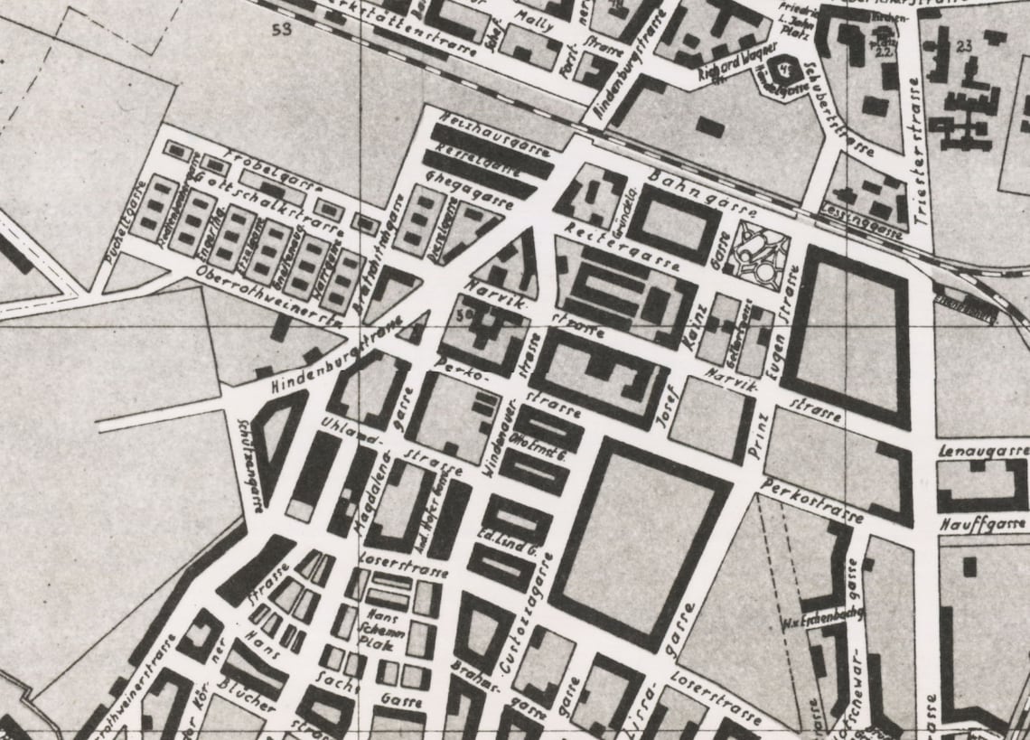 Marburg Map, Old Marburg Map, Retro Marburg Map, Vintage Marburg Map ...