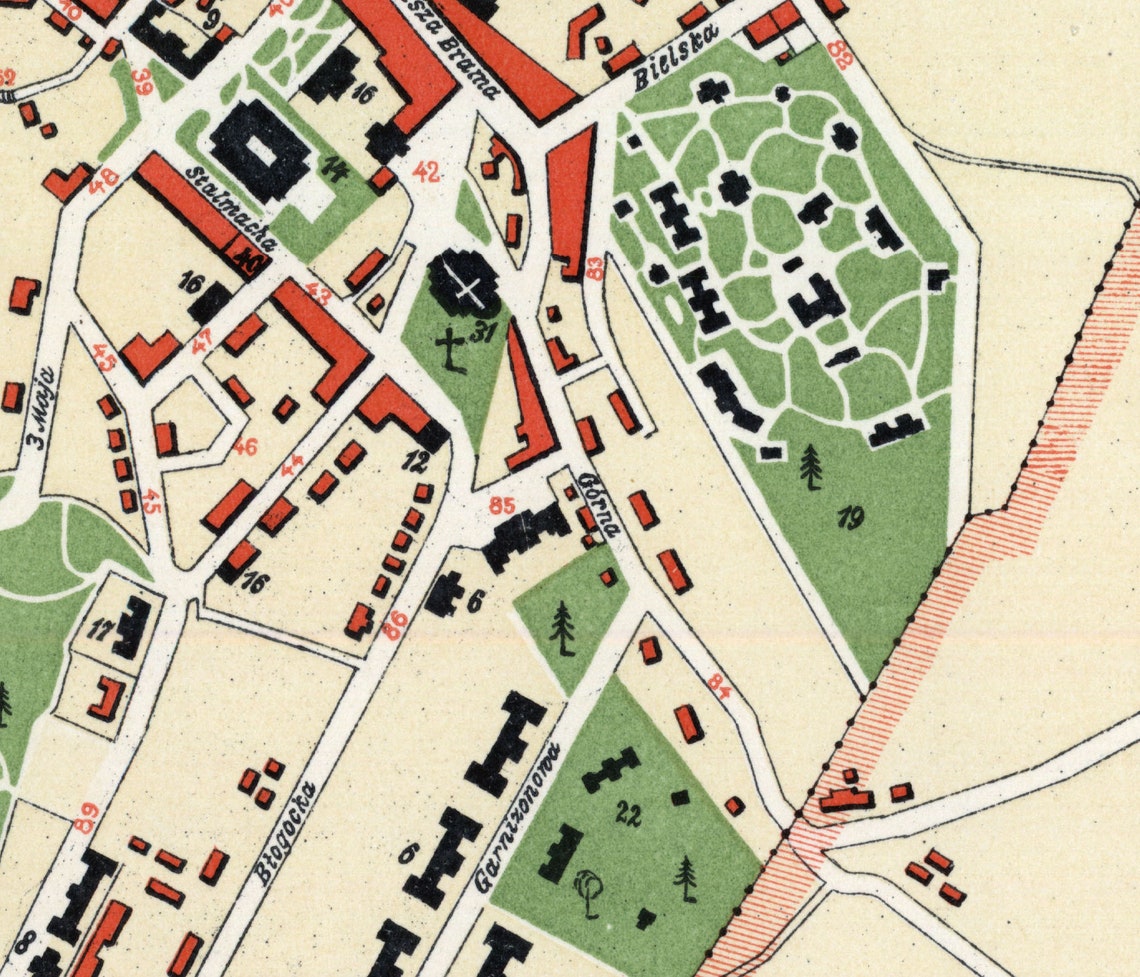 Old Cieszyn Map, Retro Cieszyn City Print, Cieszyn Poster, Map of ...