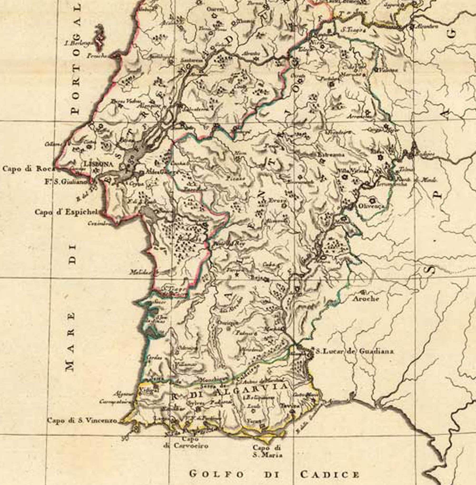 Carte du Portugal, 1775, Ancient Maps, Old World Map, Digital Old World ...