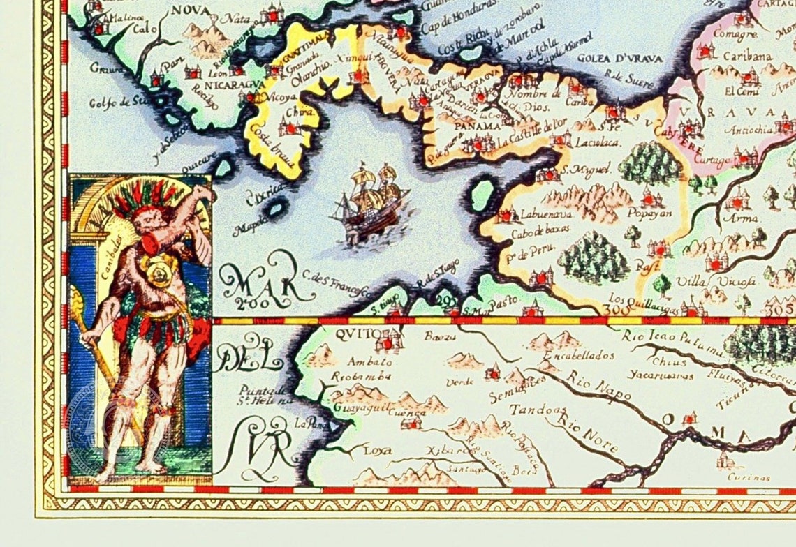 Caribbean Islands and Florida Map, Ancient Maps, Antique Map, Map Wall ...