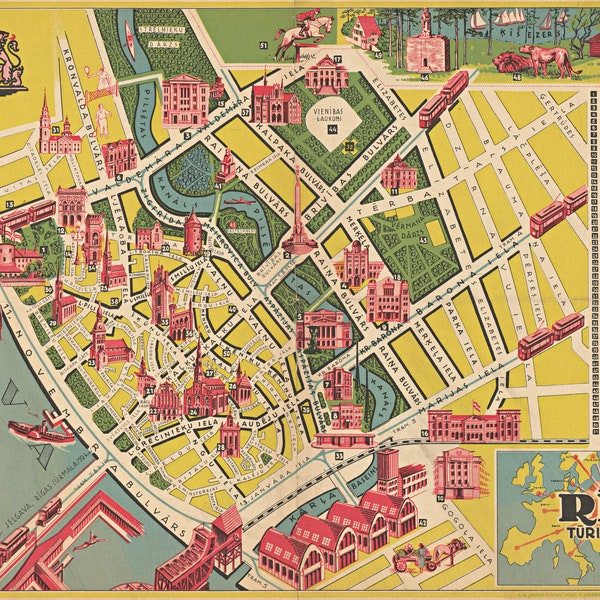 Liepaja Map, Map of Liepaja, Liepaja Plan, Liepaja City Plan, Liepaja ...