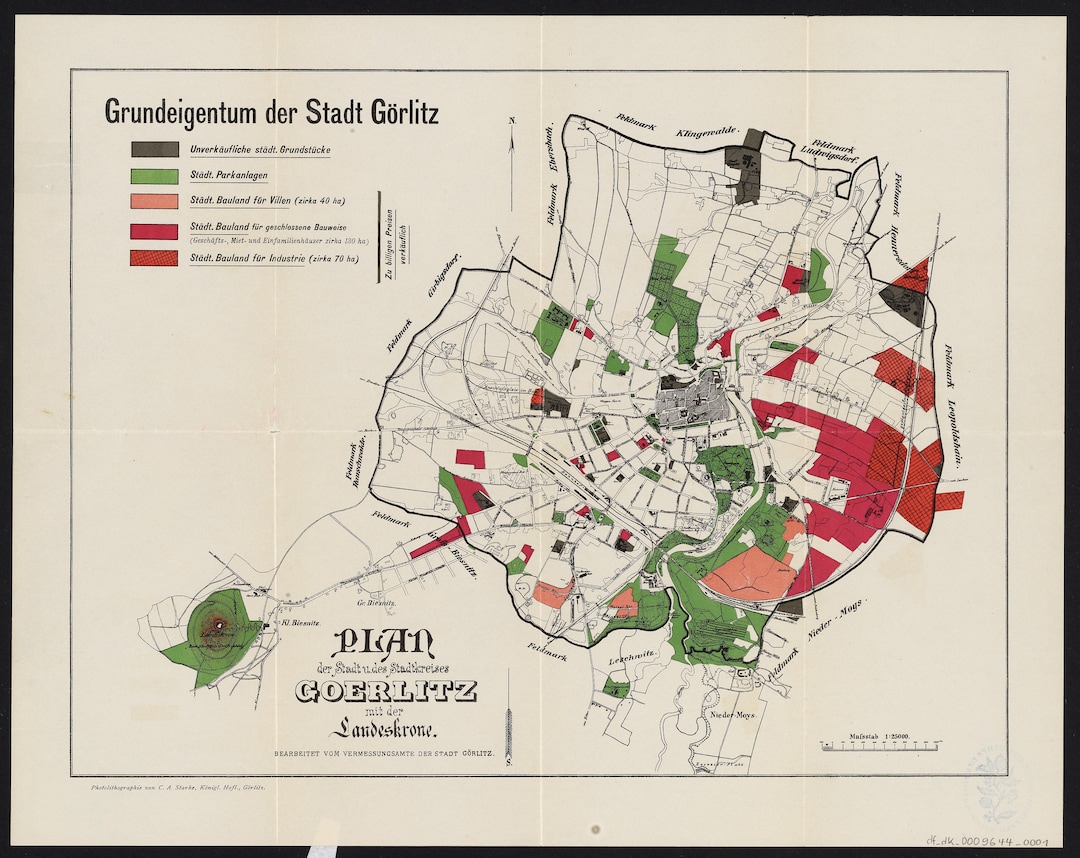 Görlitz Map, Map of Görlitz, Old Görlitz Map, Germany Map, Map of ...
