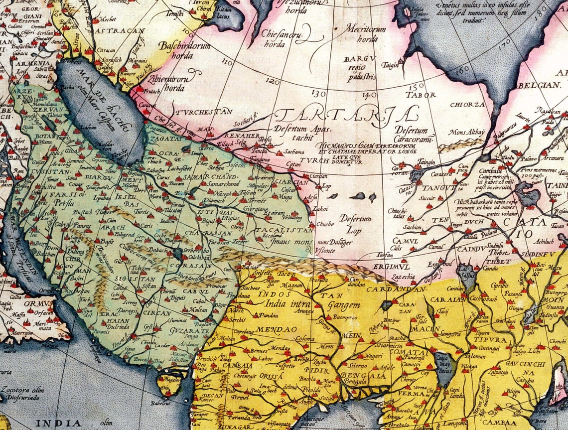 Very Interesting and Old Map of Asia, Ancient World Maps in High ...