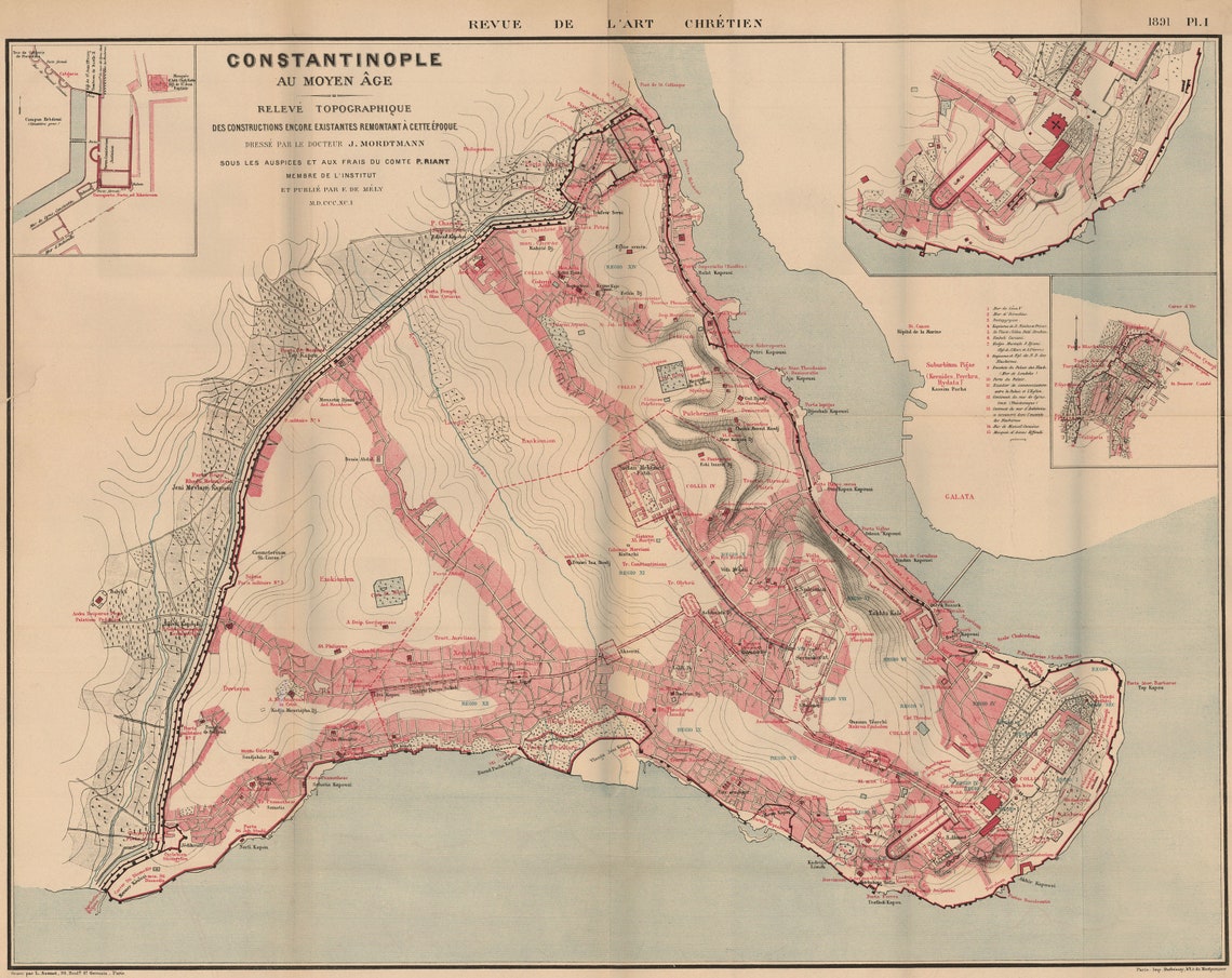 Constantinople Map, Map of Constantinople, Old Constantinople Map ...