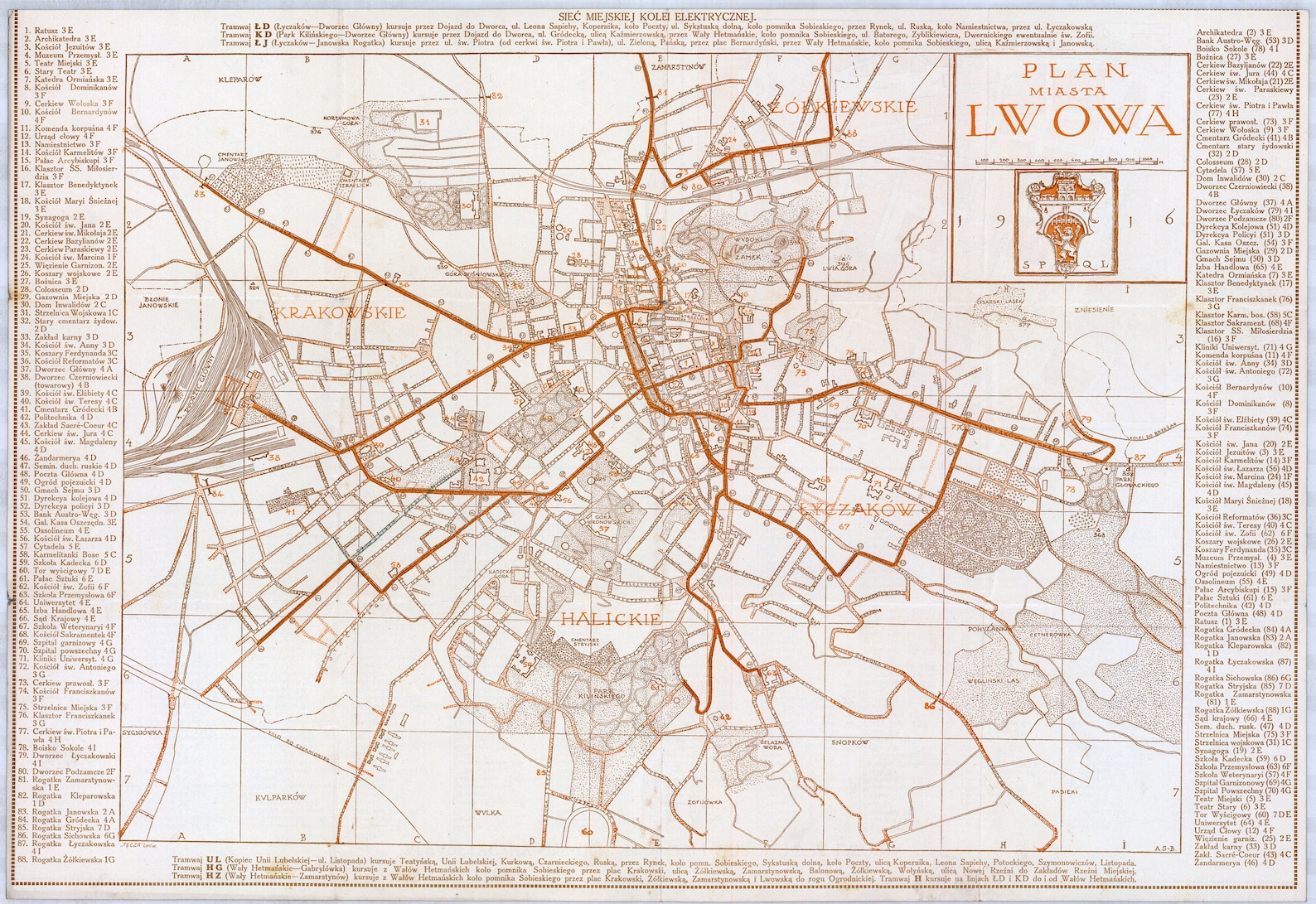 Lviv Map, Map of Lviv, Lwow Map, Lwow Plan, Miasto Lwów, Mapa Lwowa ...